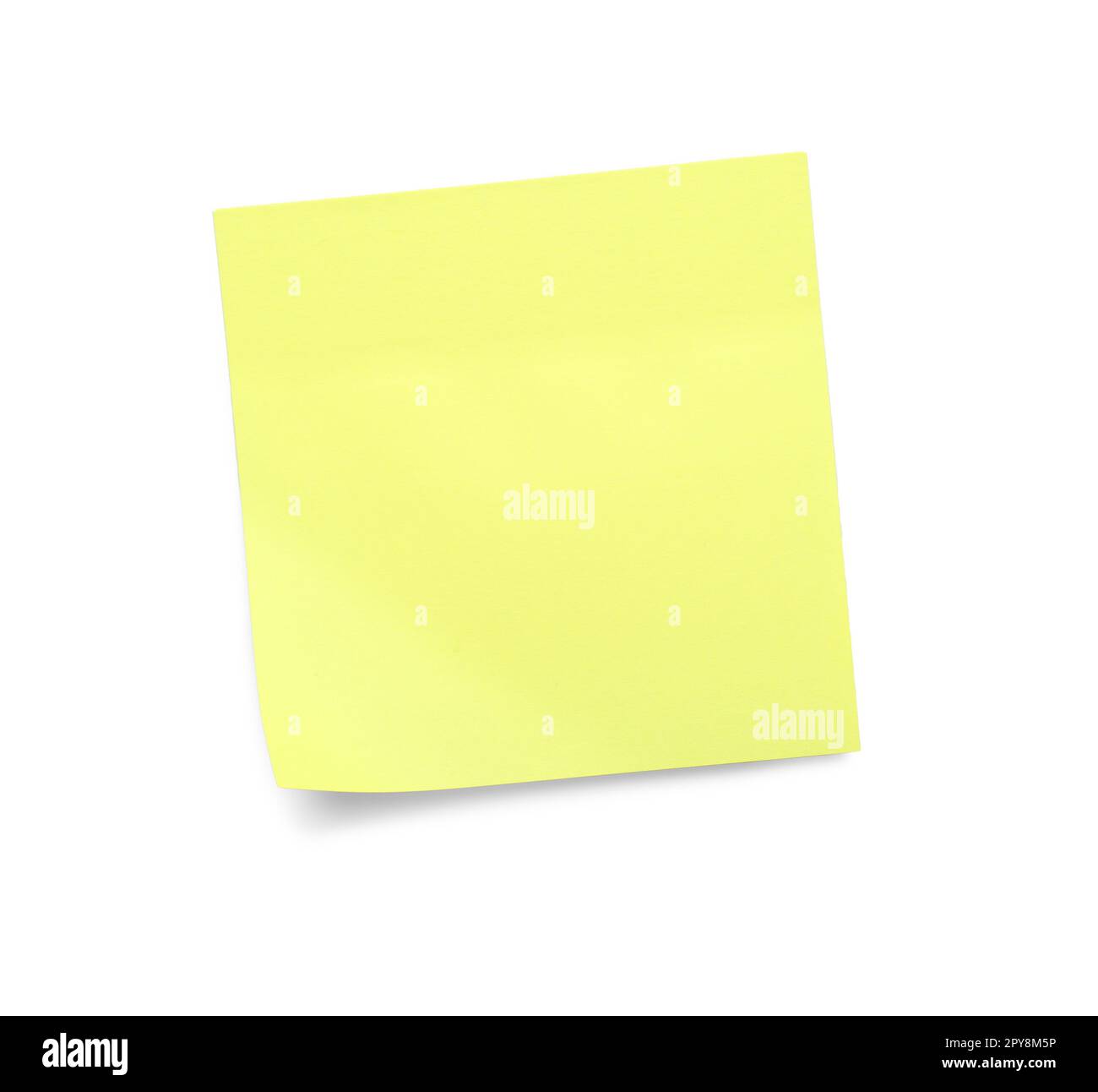 Blank yellow sticky note on white background, top view Stock Photo - Alamy