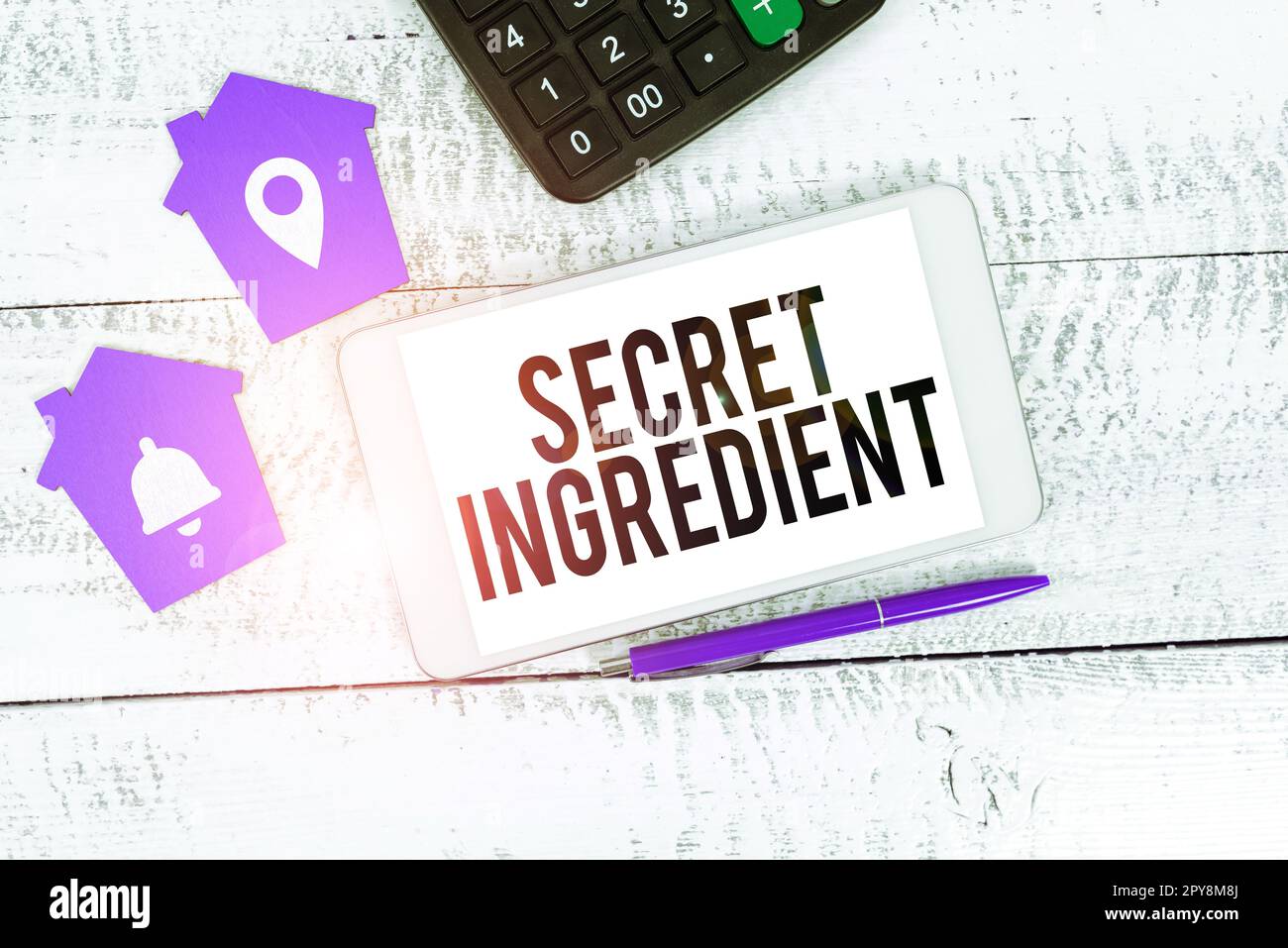 Text caption presenting Secret Ingredient. Internet Concept special ...