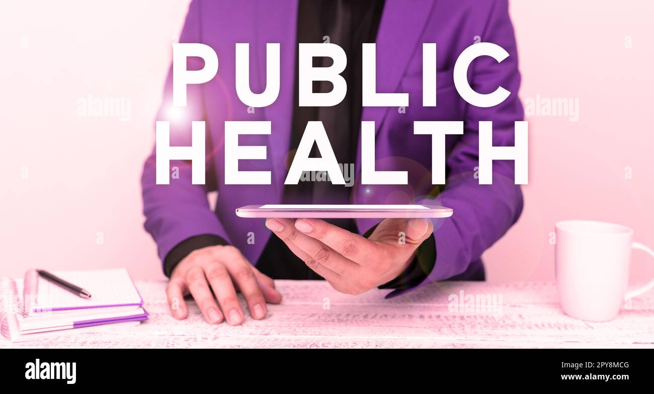 Text showing inspiration Public Health. Word for Promoting healthy ...