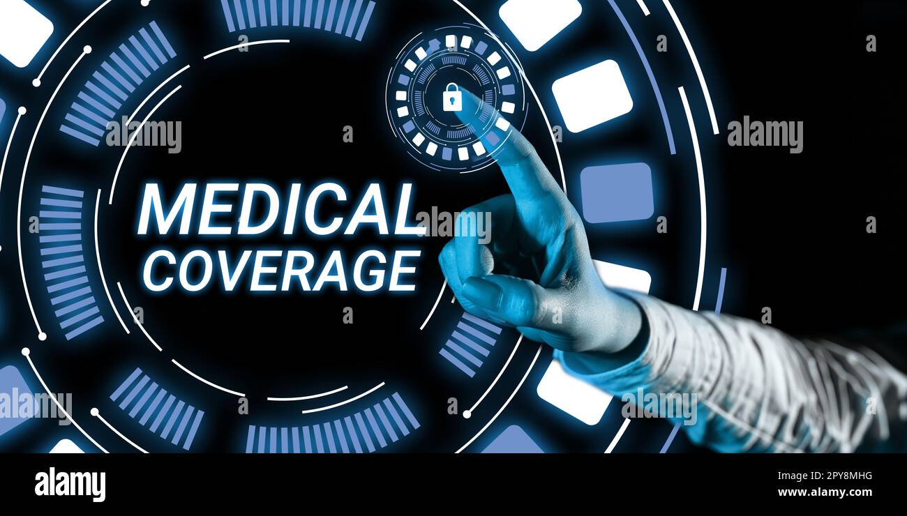 Hand writing sign Medical Coverage. Business idea inclusion within the ...