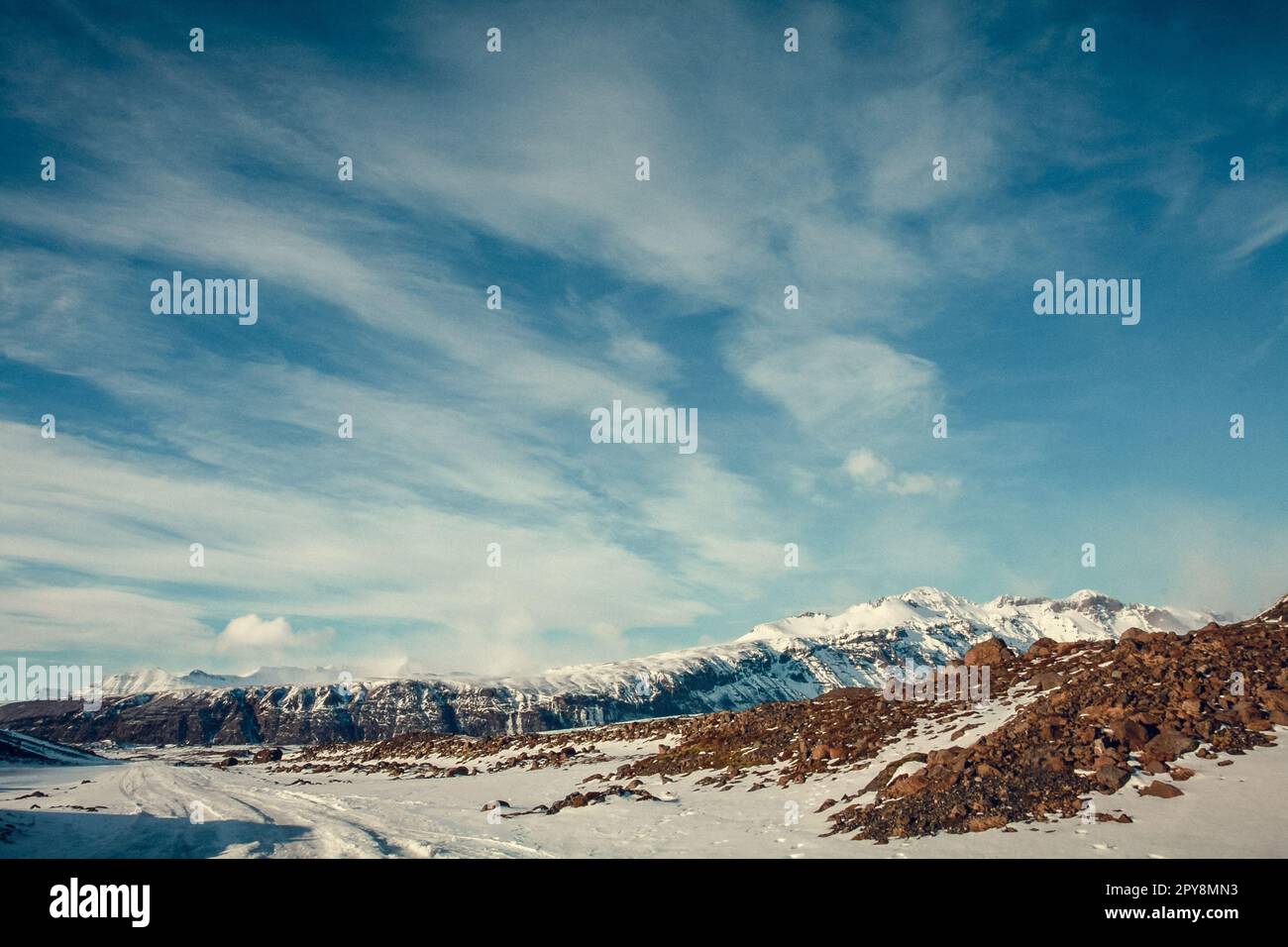 Large snowy ridge landscape photo Stock Photo - Alamy