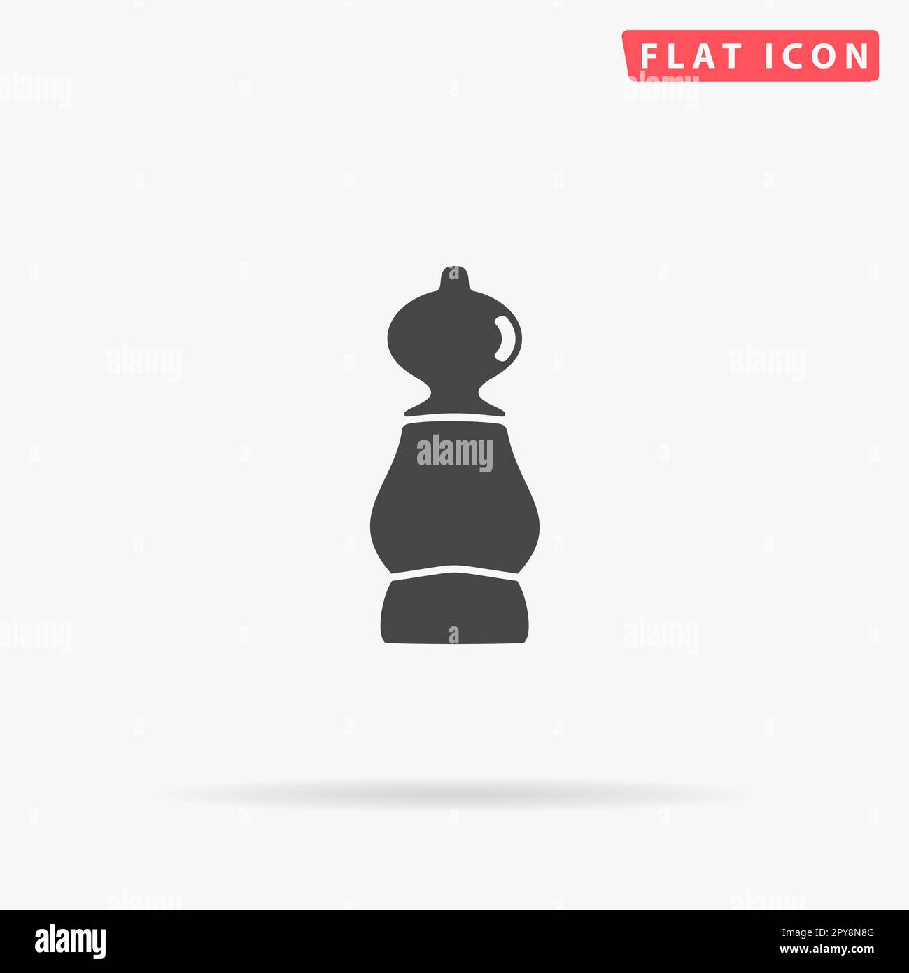 Chess pawn. Simple flat black symbol with shadow on white background ...