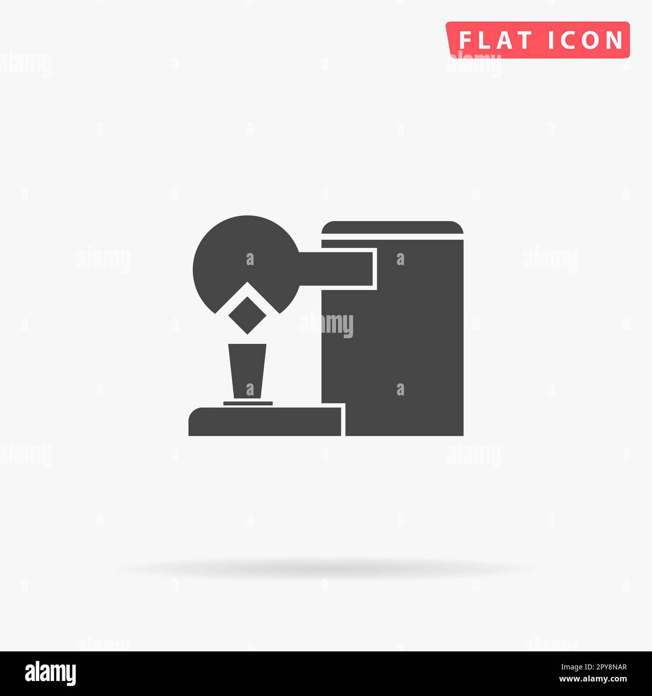 Coffee maker. Simple flat black symbol with shadow on white background ...