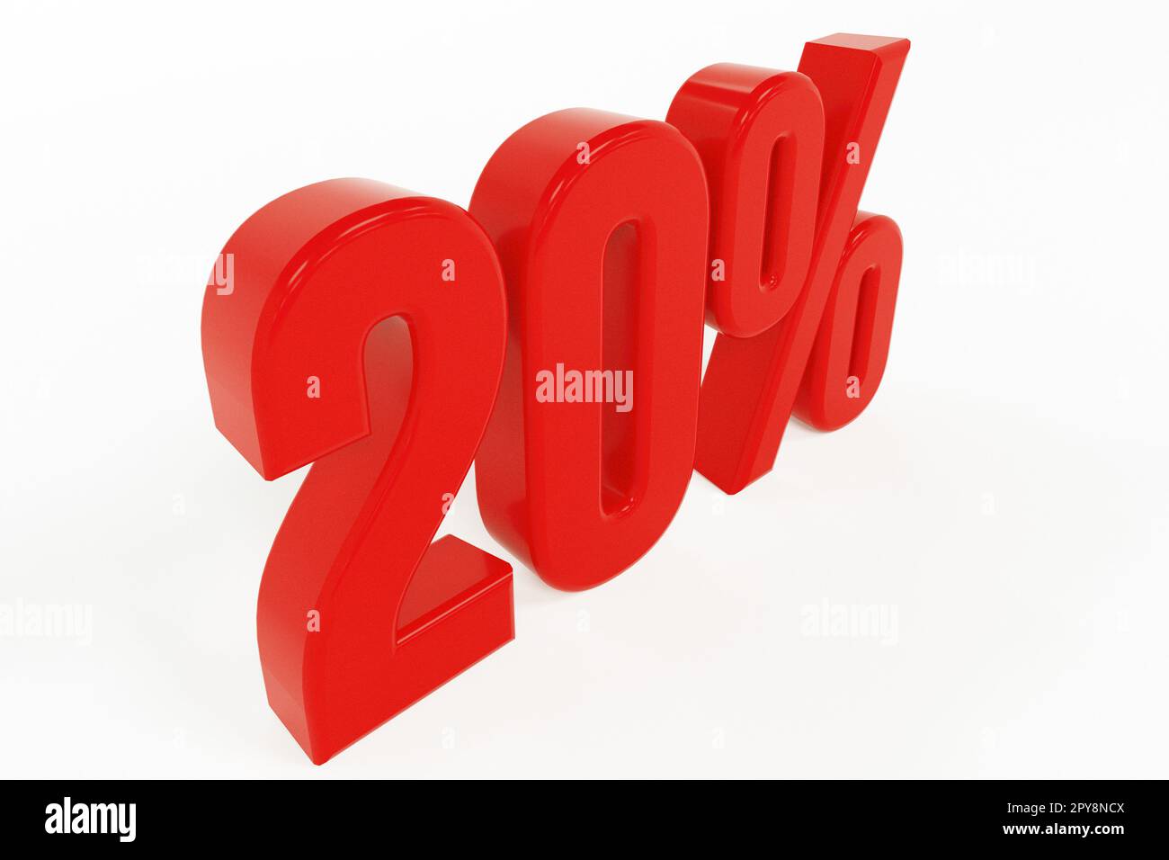 3D Rendering of a twenty percent symbol on white backgrond Stock Photo ...