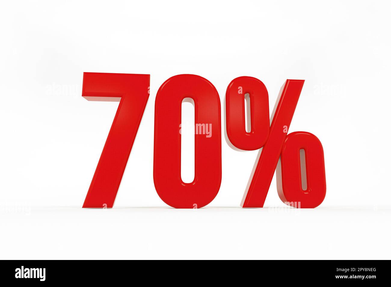 3D Rendering of a seventy percent symbol on white backgrond Stock Photo ...