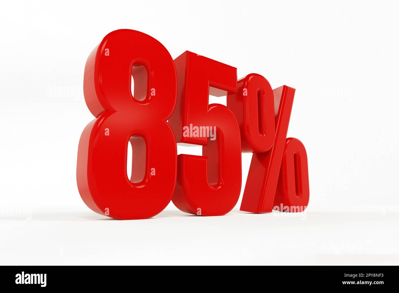 3D Rendering of a eighty-five percent symbol on white backgrond Stock ...