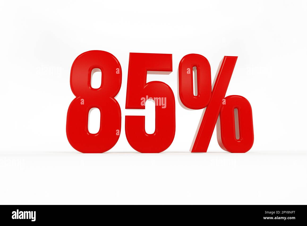 3D Rendering of a eighty-five percent symbol on white backgrond Stock ...