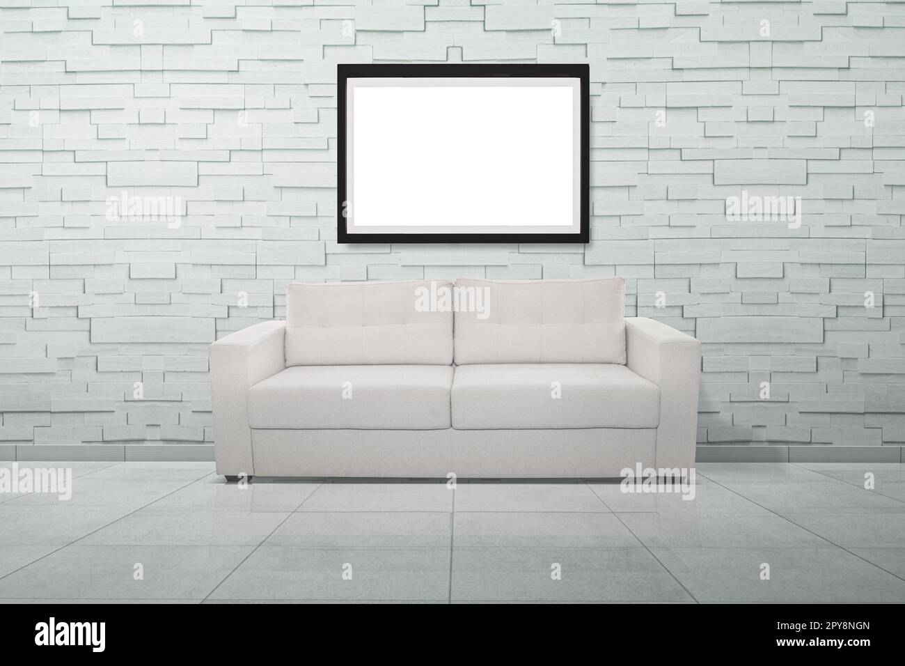 Sofa with mock up poster, Concept interior design Stock Photo - Alamy