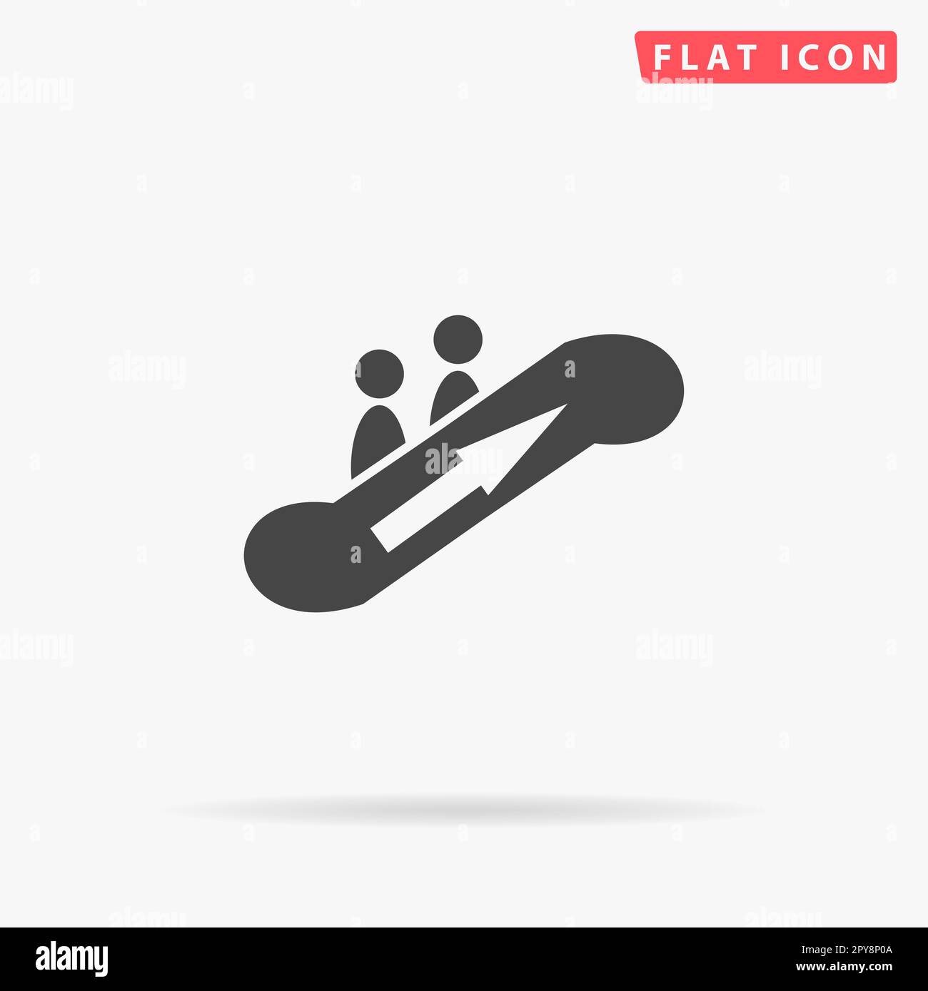 Elevator. Simple flat black symbol with shadow on white background ...