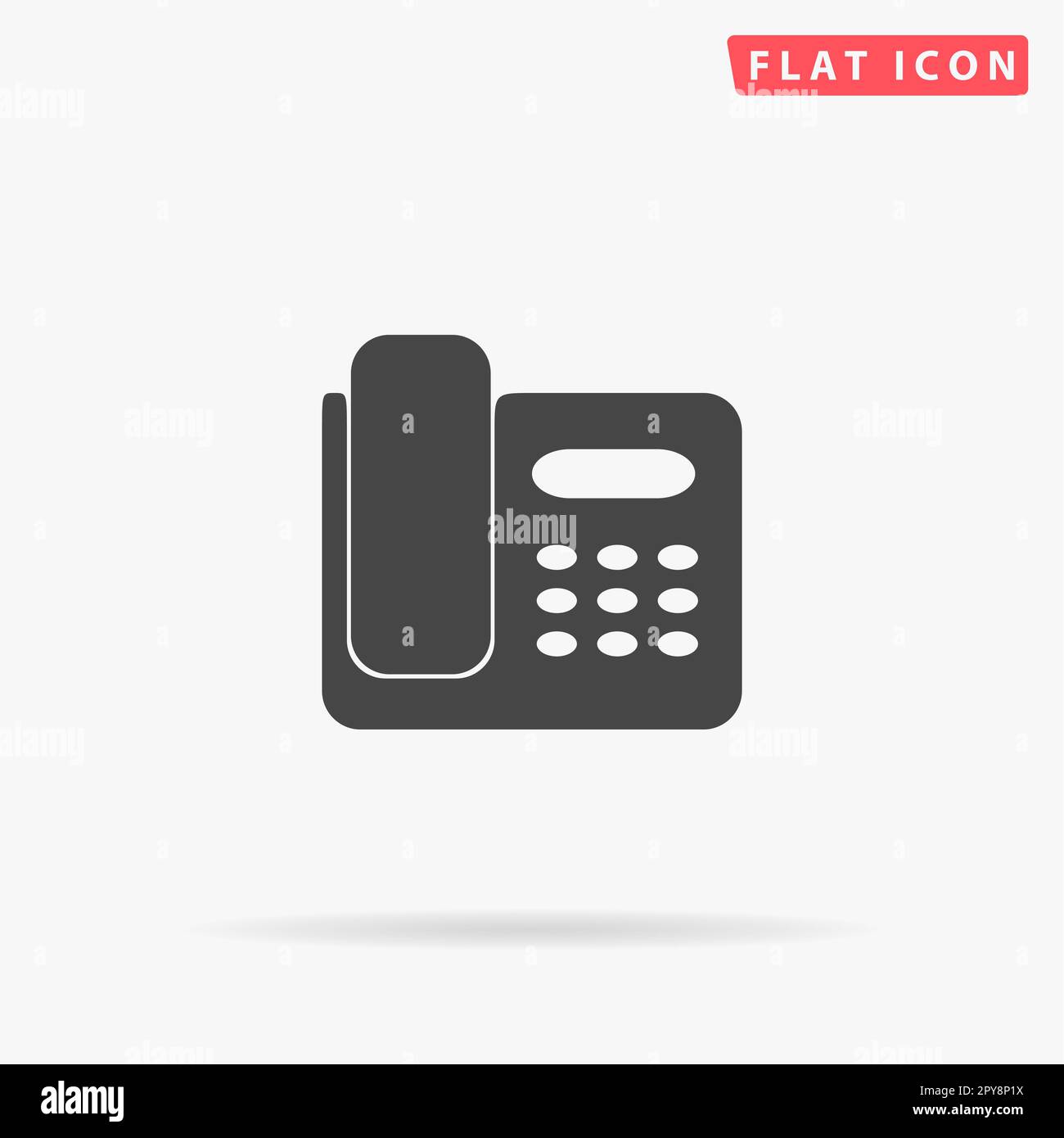 Fax machine. Simple flat black symbol with shadow on white background ...