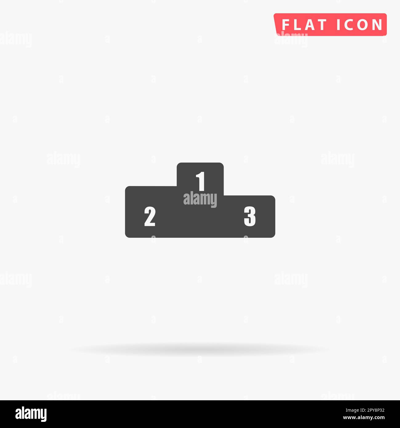 Flat Pedestal. Simple flat black symbol with shadow on white background ...