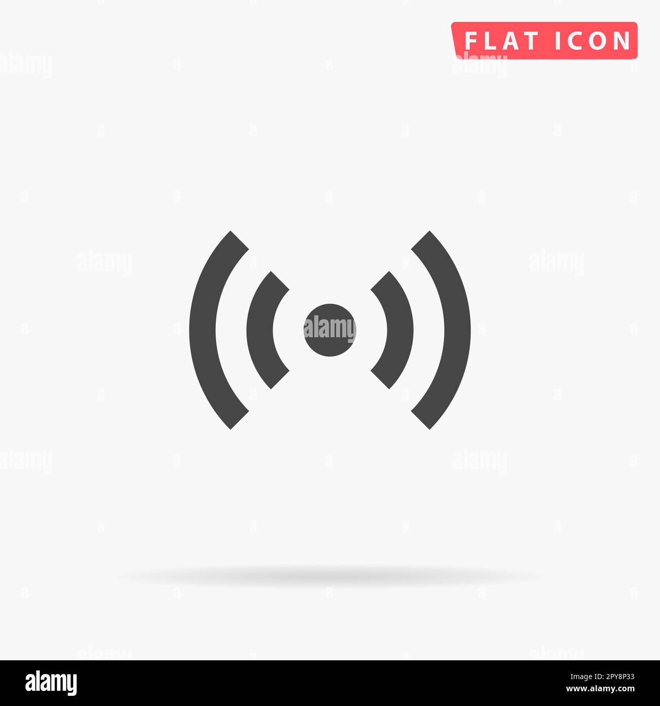 Flat Wi-Fi. Simple flat black symbol with shadow on white background ... Flat Wi-Fi. Simple flat black symbol with shadow on white background ...