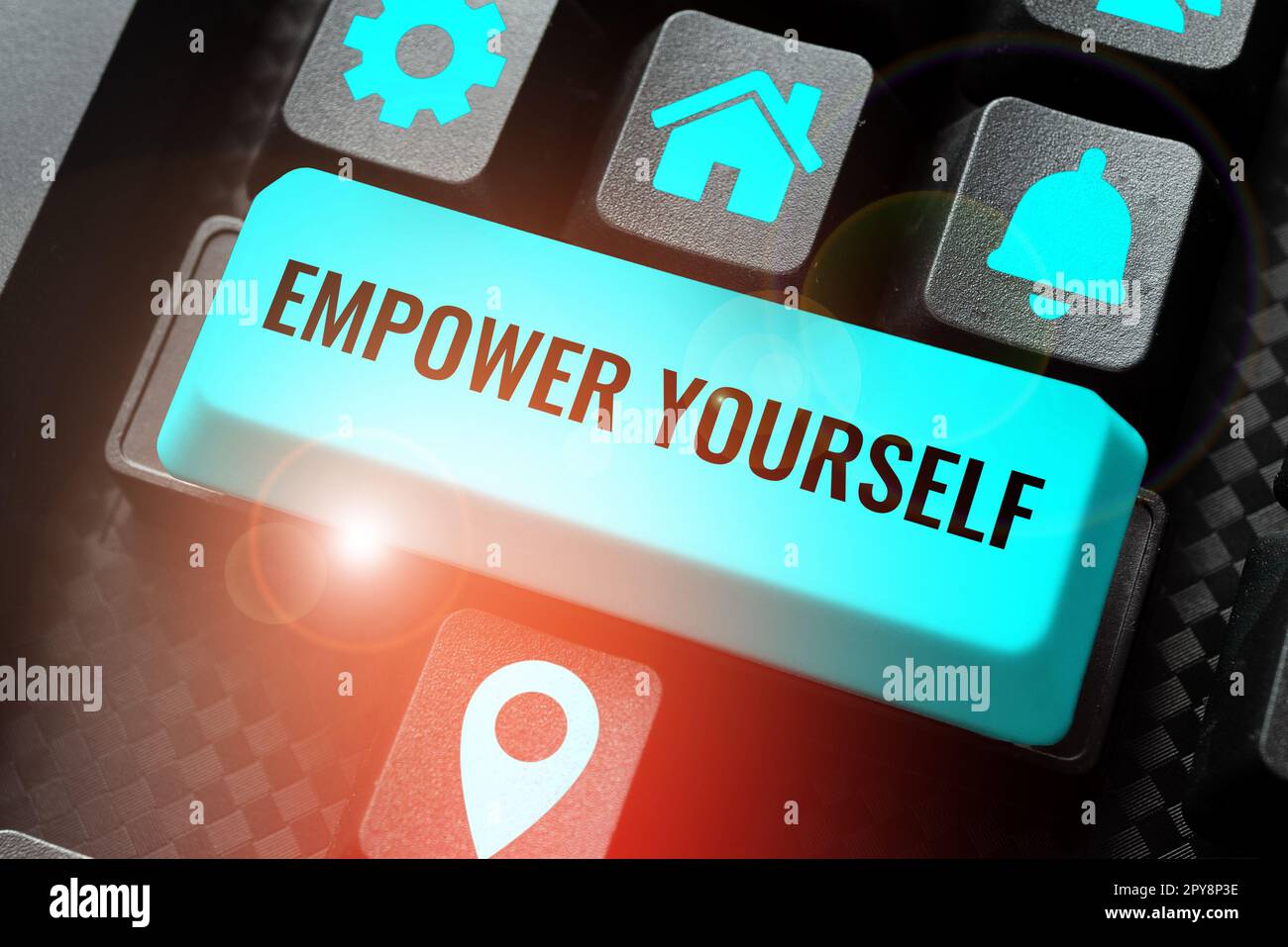 Conceptual display Empower Yourself. Business showcase taking control of life setting goals ...