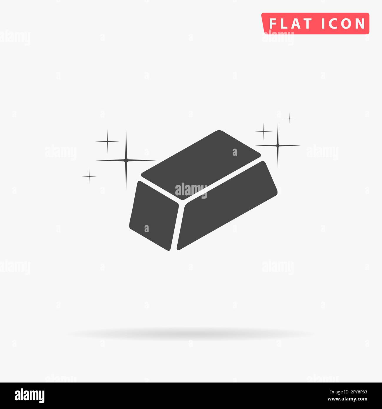 Gold bullion. Simple flat black symbol with shadow on white background ...