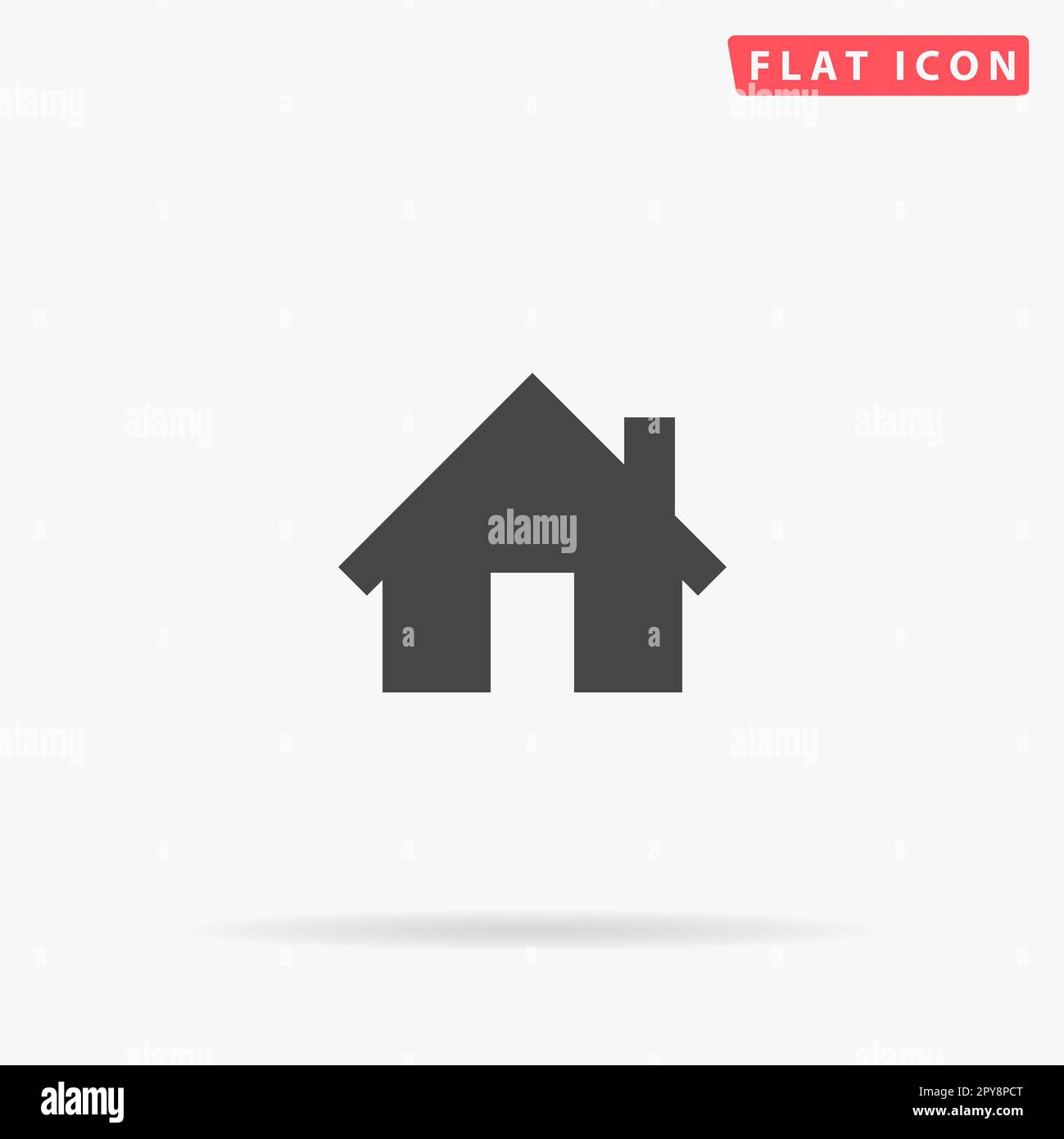 Home. Simple flat black symbol with shadow on white background. Vector ...
