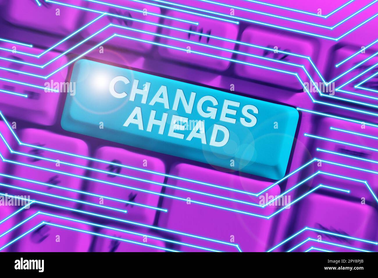 Text caption presenting Changes Ahead. Business overview to replace ...