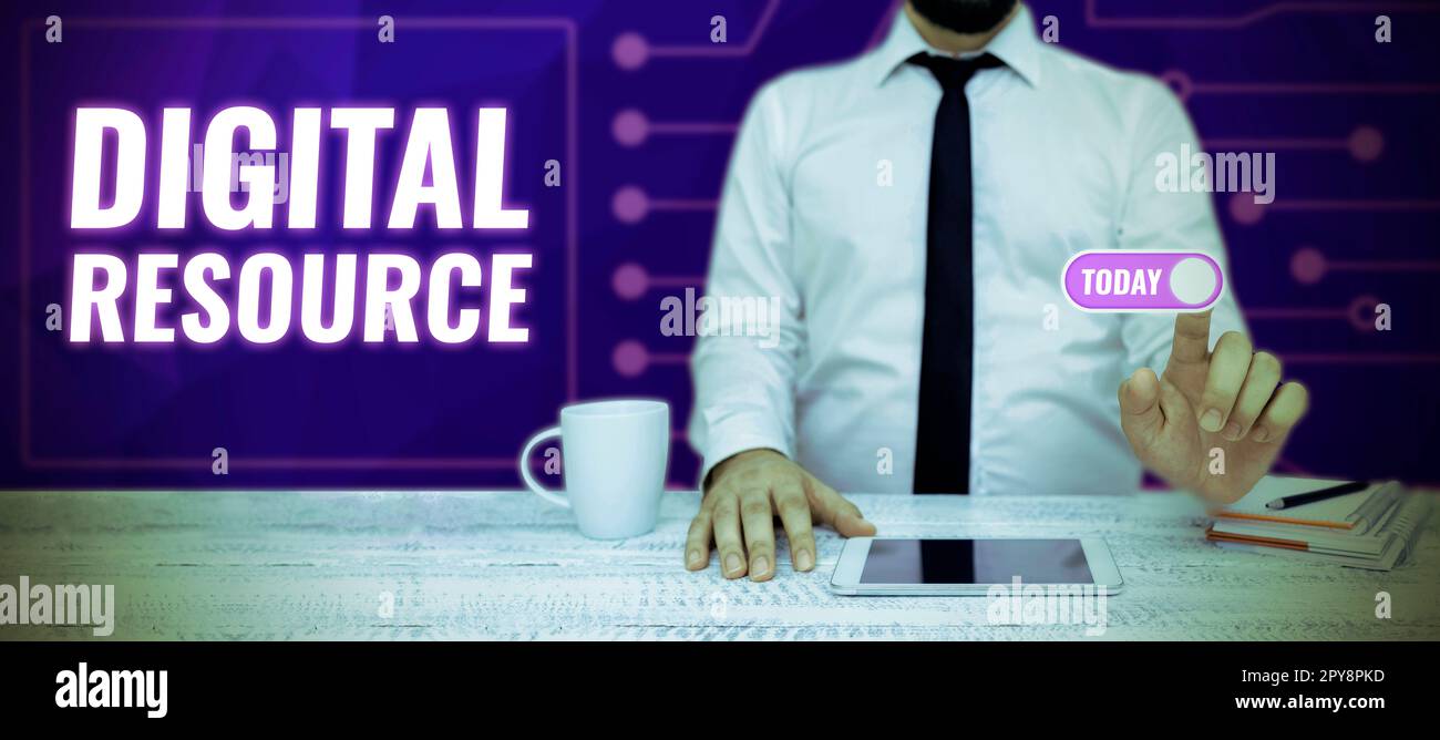 Sign displaying Digital Resource. Conceptual photo content that ...