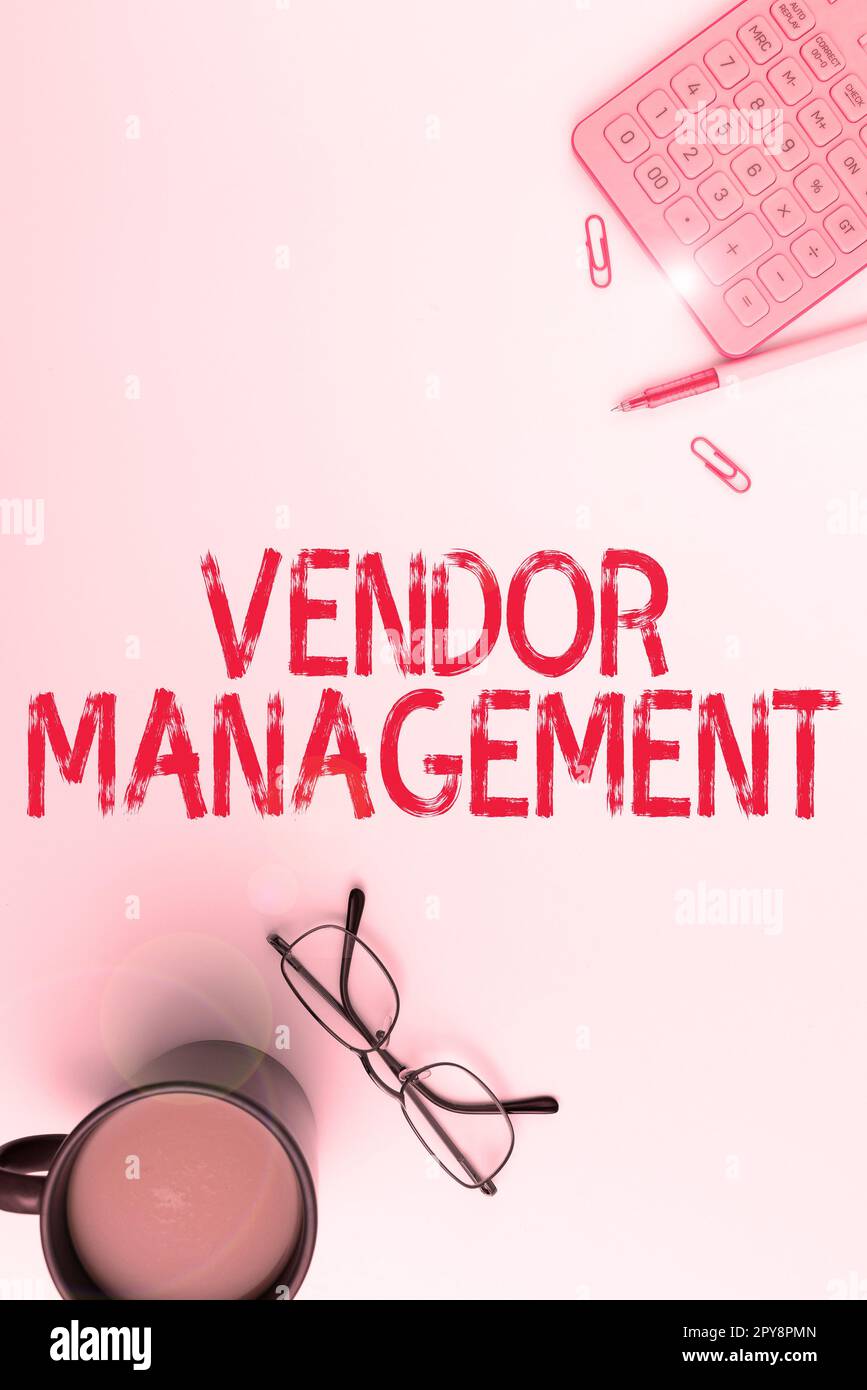 Text caption presenting Vendor Management. Word Written on activities ... Text caption presenting Vendor Management. Word Written on activities ...