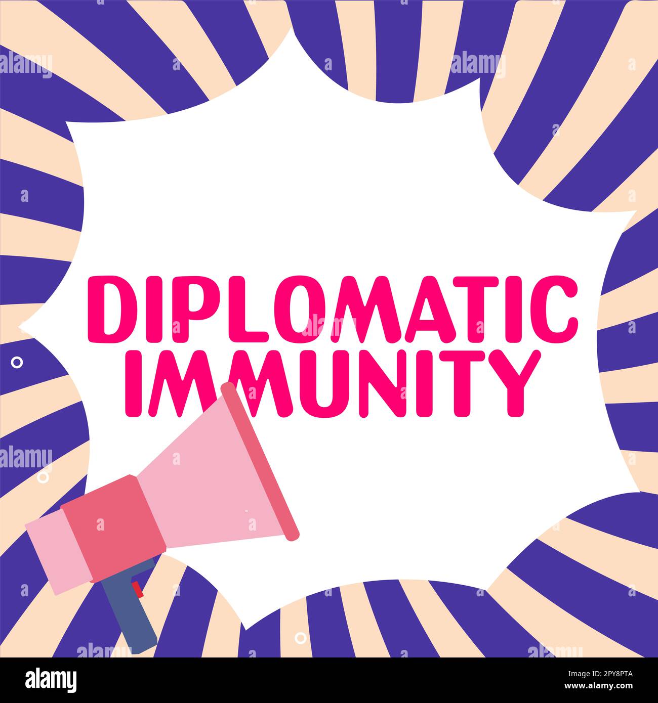 Hand writing sign Diplomatic Immunity. Word Written on law that gives ...