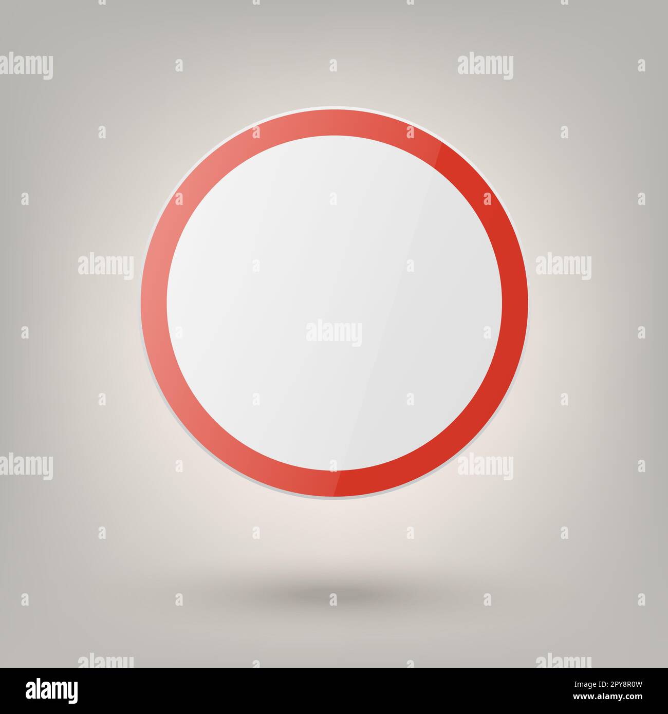 Do Not Enter. Vector White and Red Round Glossy Prohibition Stop Sign ...