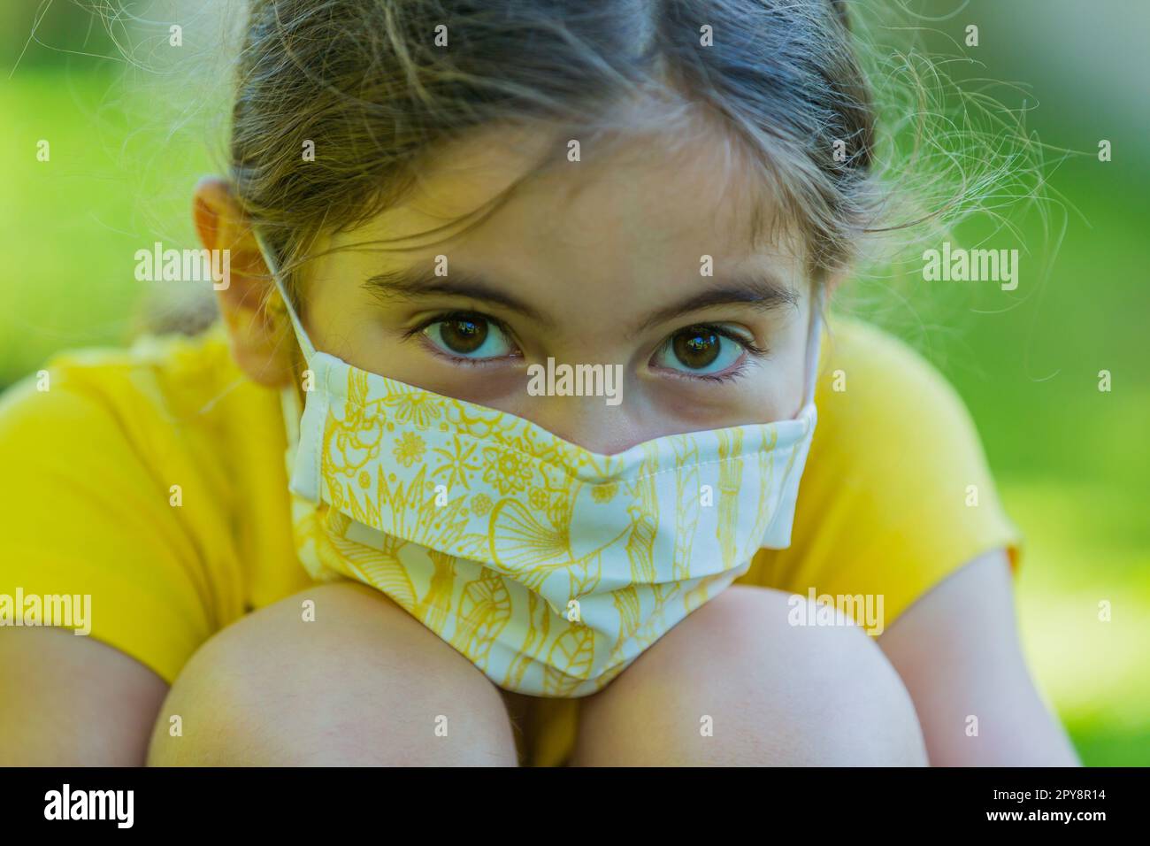 Little girl with mask Stock Photo - Alamy