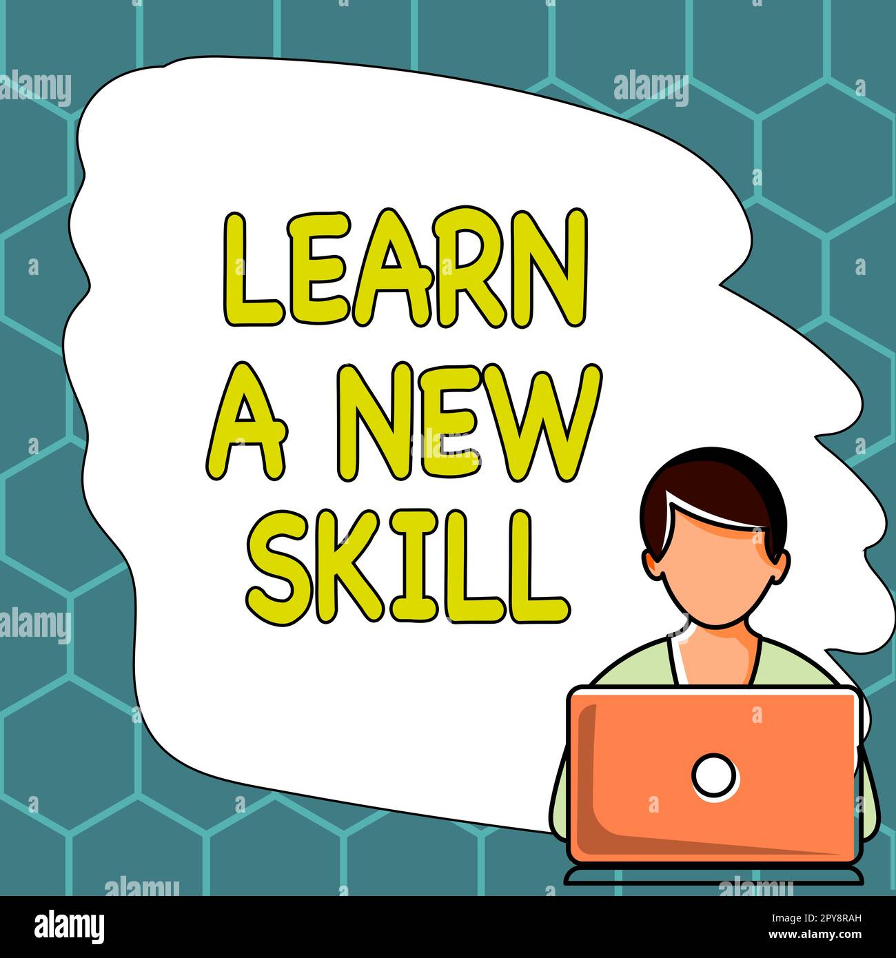 Writing displaying text Learn A New Skill. Business idea acquisition knowledge through study ...