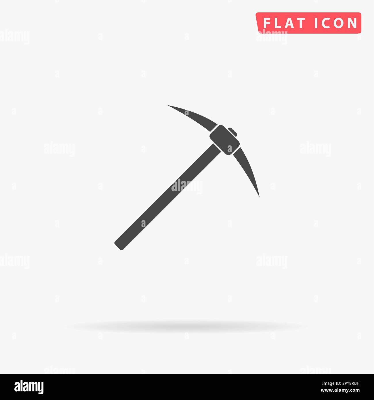 Pick icon. Simple flat black symbol with shadow on white background ...