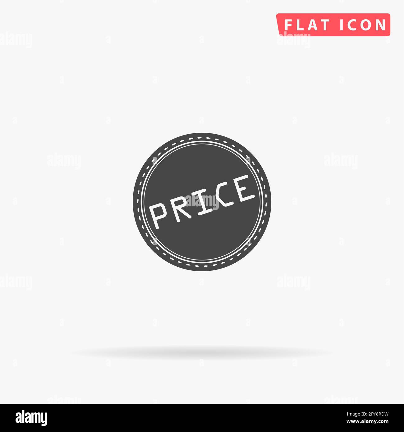 Price Badge Label or Sticker. Simple flat black symbol with shadow on ...