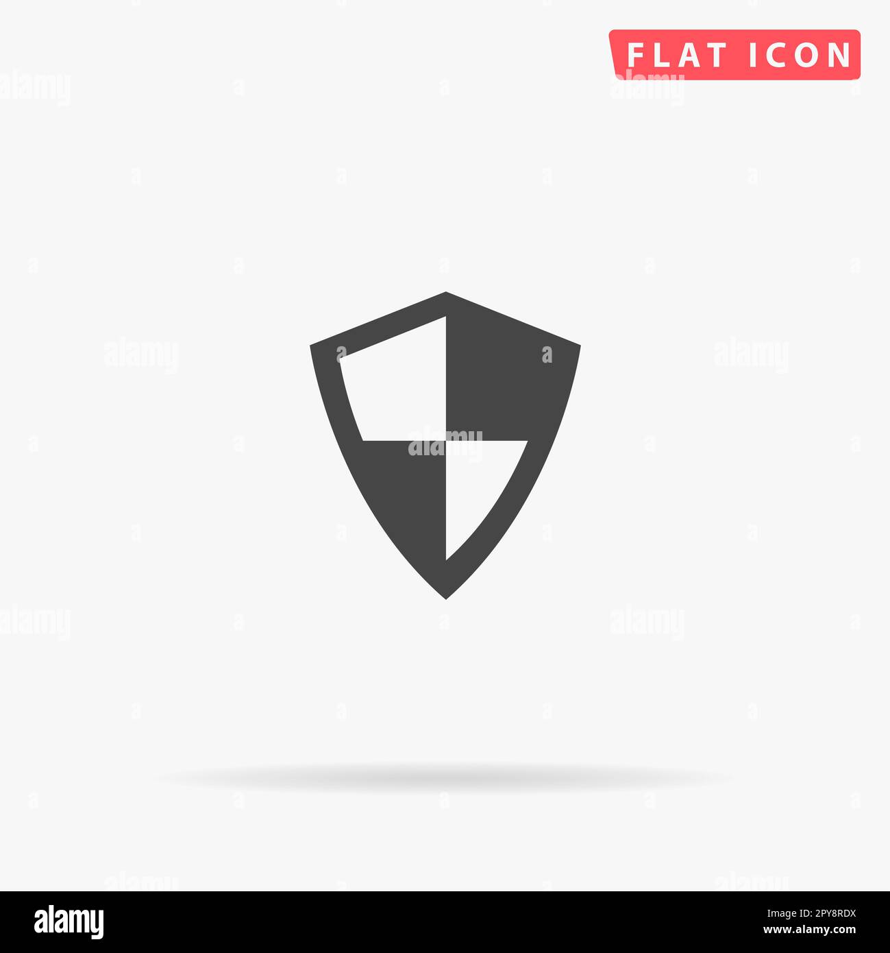 Protection. Simple flat black symbol with shadow on white background ...