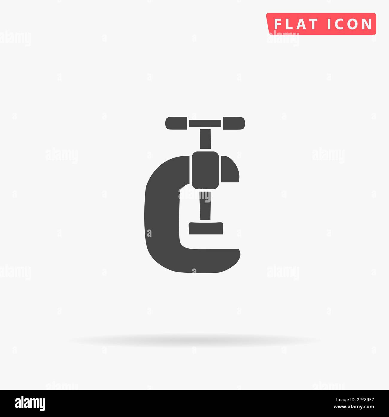 Press. Simple flat black symbol with shadow on white background. Vector ...