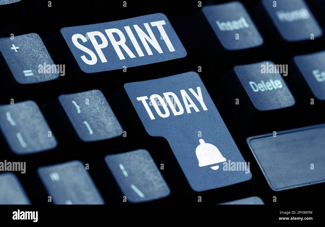Text caption presenting Sprint. Internet Concept to move at top speed especially for a short ...