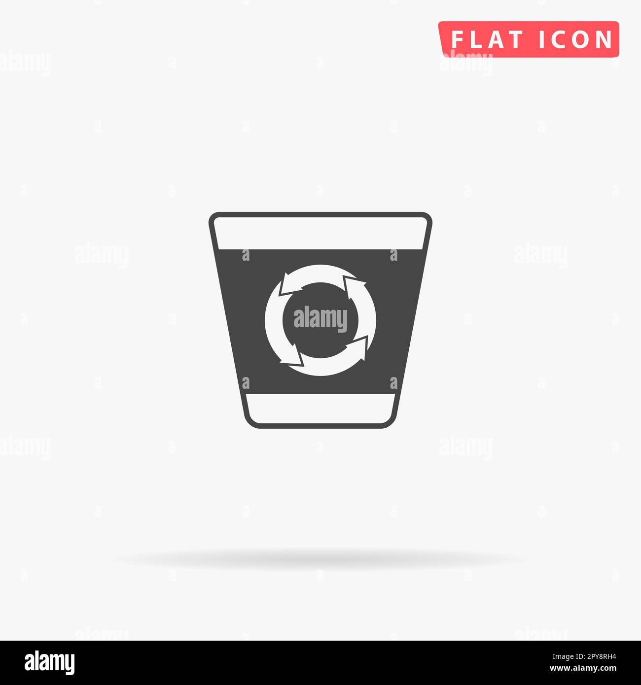 Recycle bin. Simple flat black symbol with shadow on white background ...