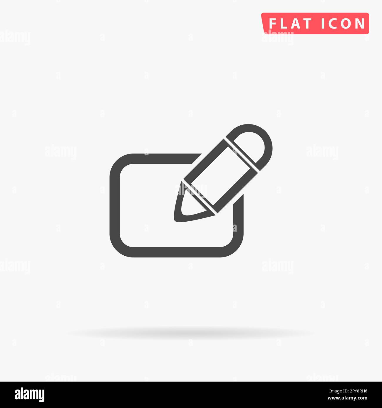 Registration. Simple flat black symbol with shadow on white background ...