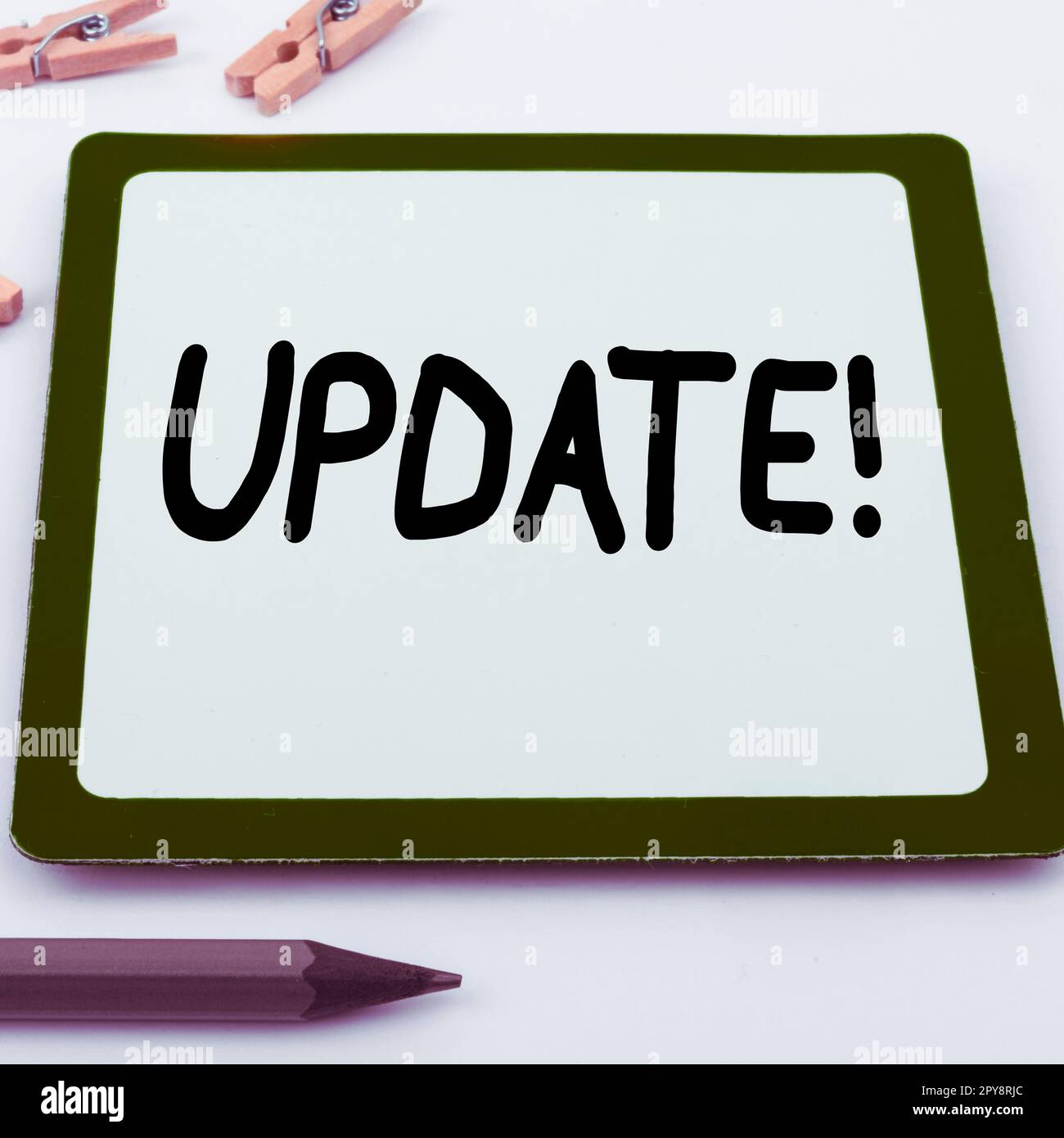 Sign displaying Update. Concept meaning Make something more modern Adding new facts Changing its ...