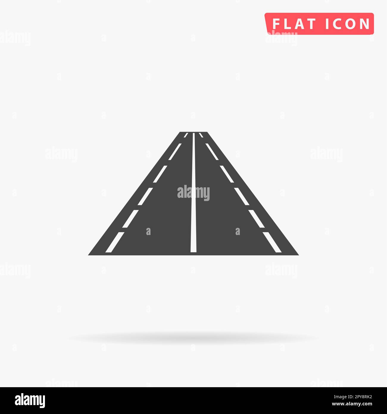 Road. Simple flat black symbol with shadow on white background. Vector ...