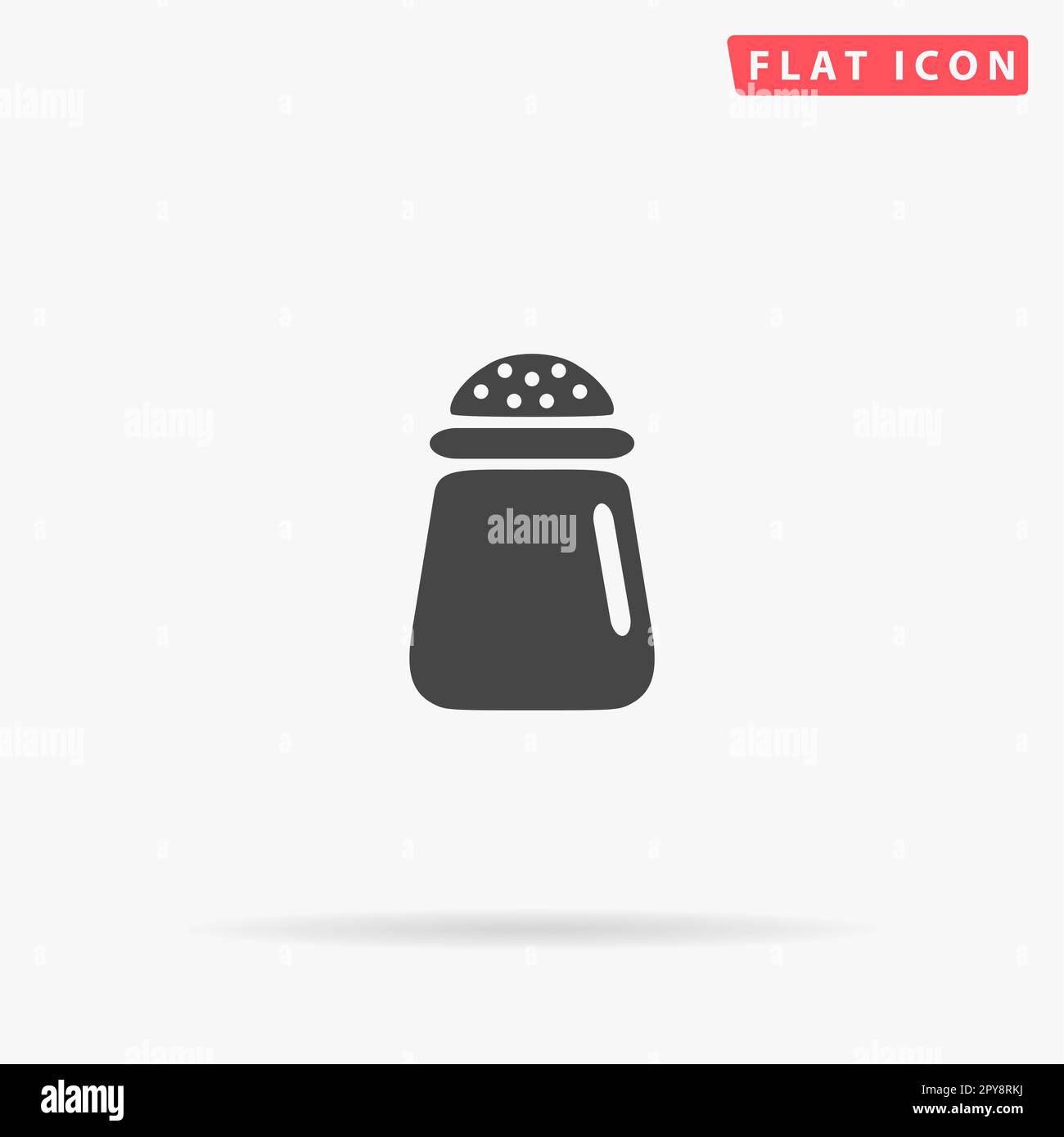 Salt or pepper - Vector icon isolated. Simple flat black symbol with ...