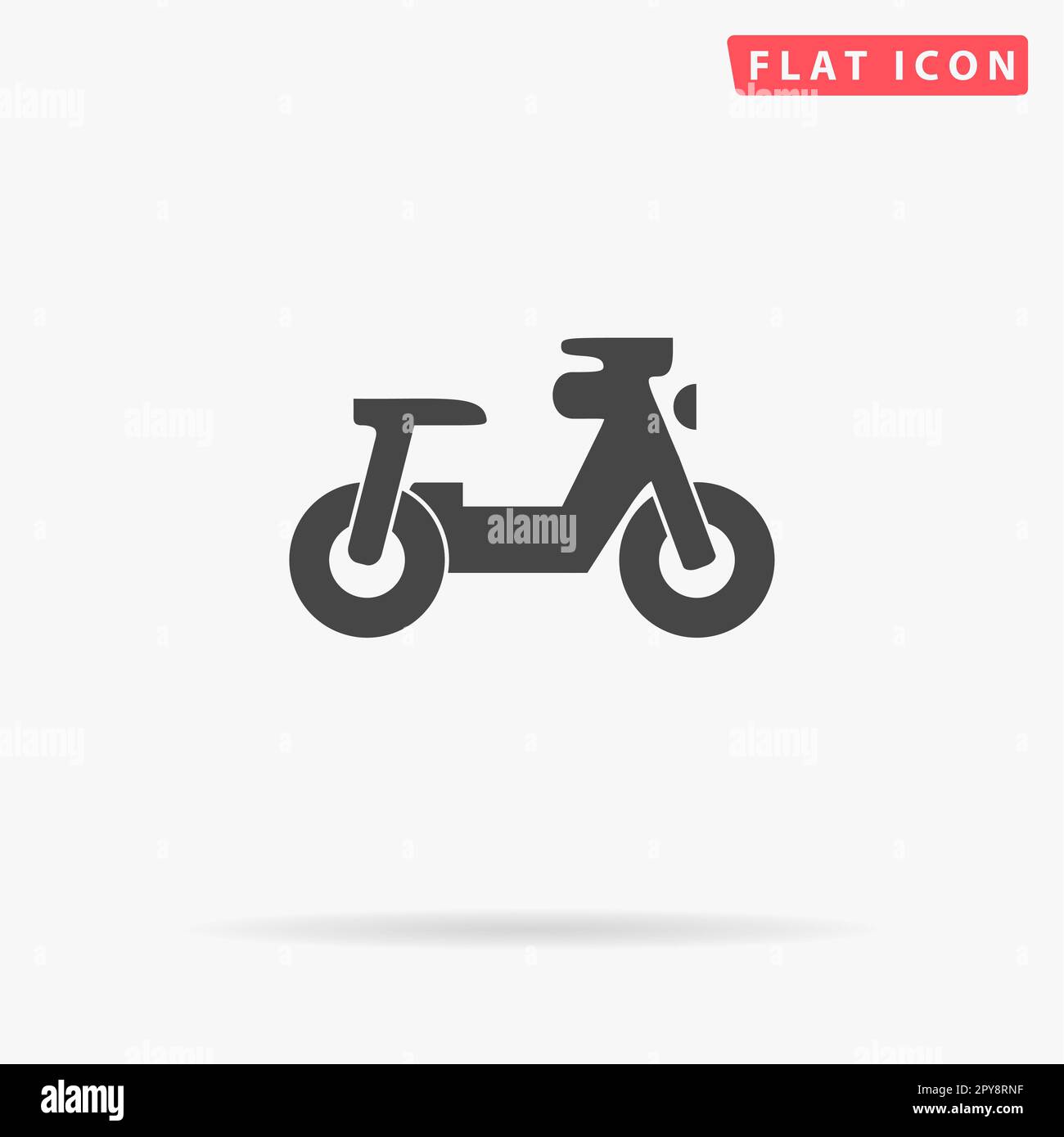 Scooter. Simple flat black symbol with shadow on white background ...