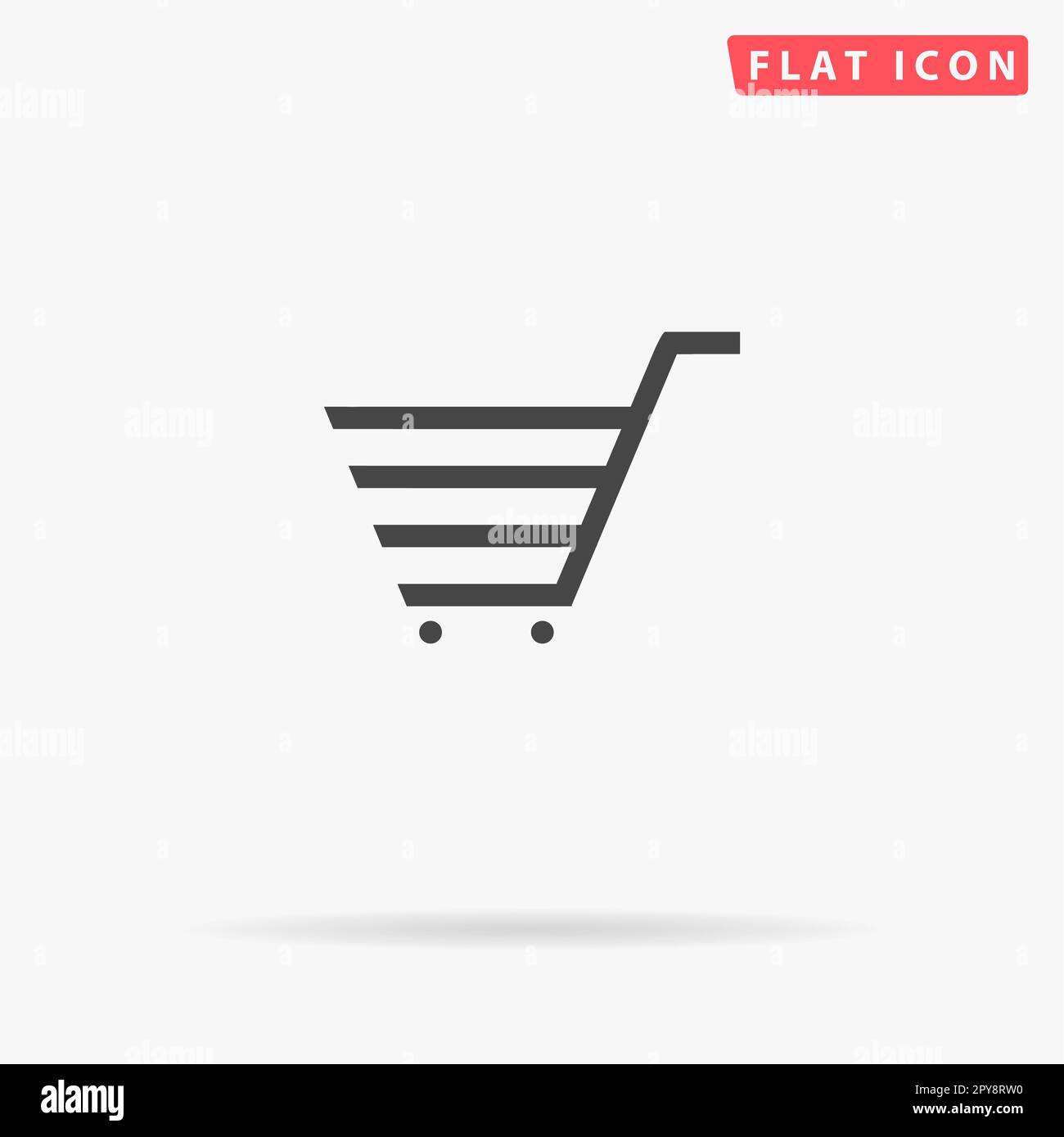 Shopping cart. Simple flat black symbol with shadow on white background ...