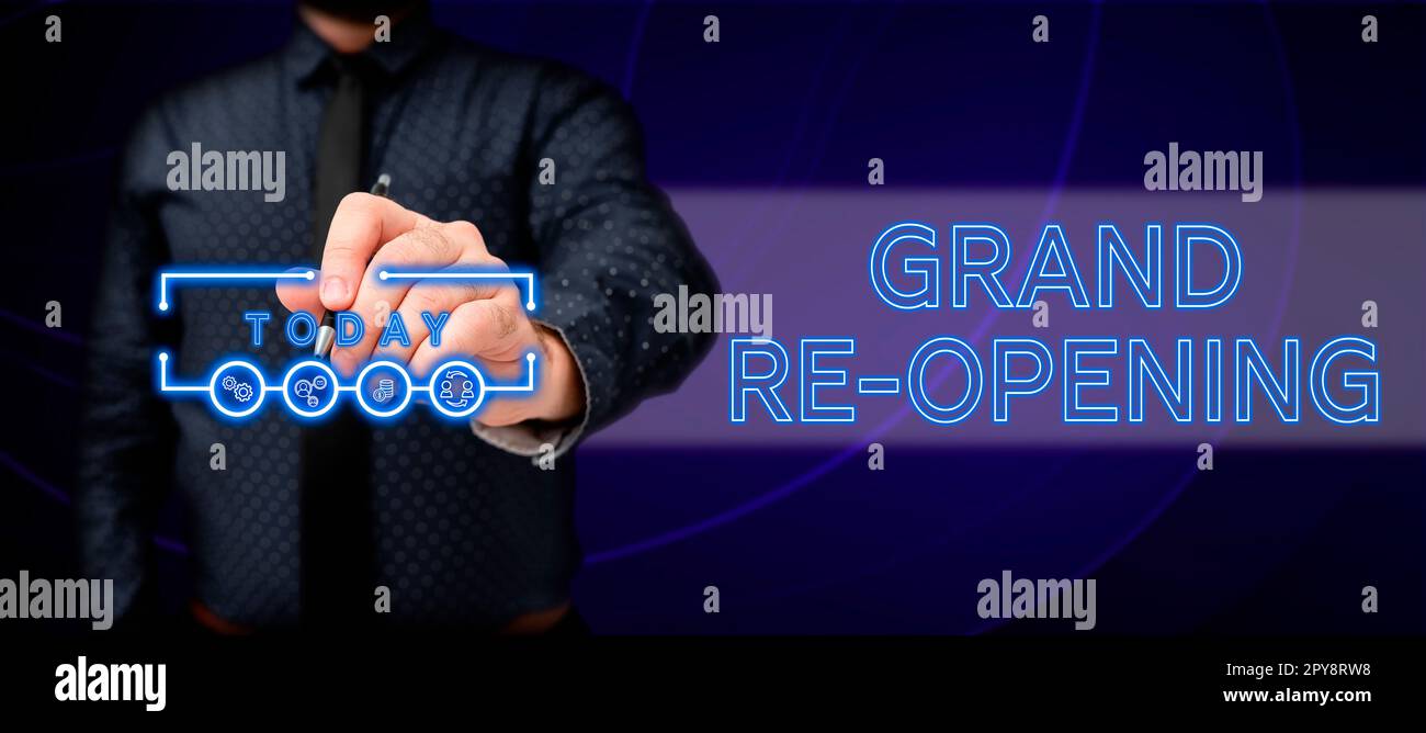 Conceptual display Grand Re Opening. Business idea held to mark the ... Conceptual display Grand Re Opening. Business idea held to mark the ...