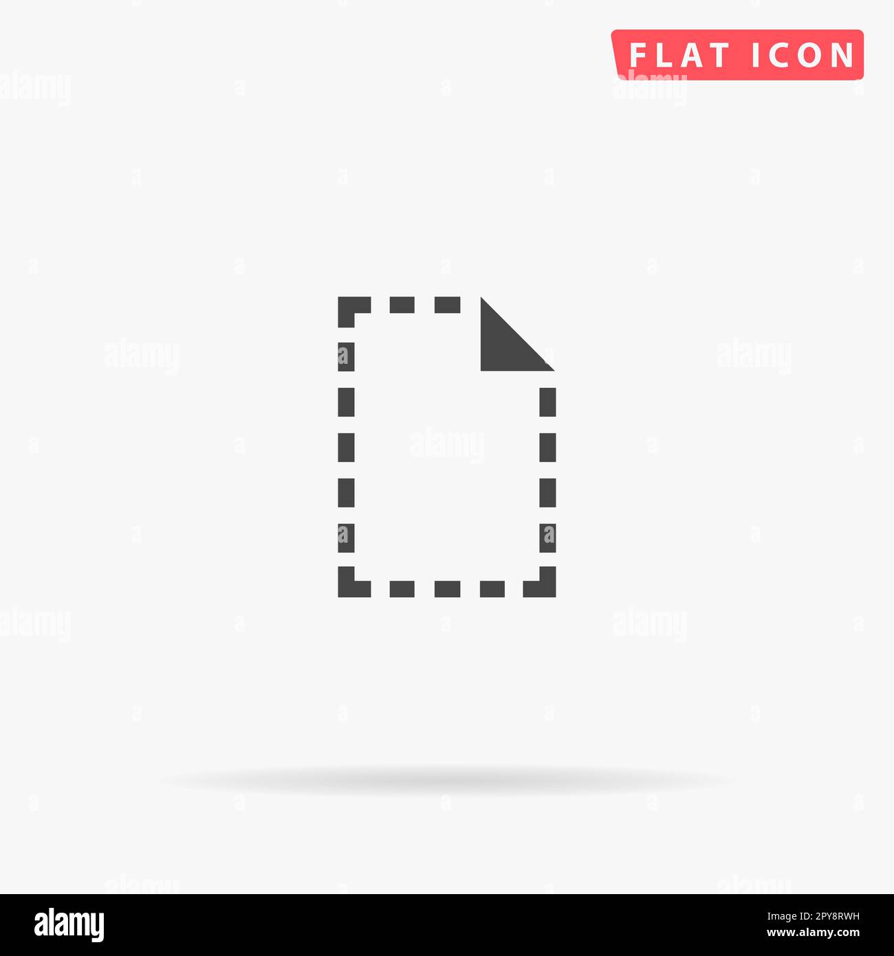 Simple Document. Simple flat black symbol with shadow on white ...