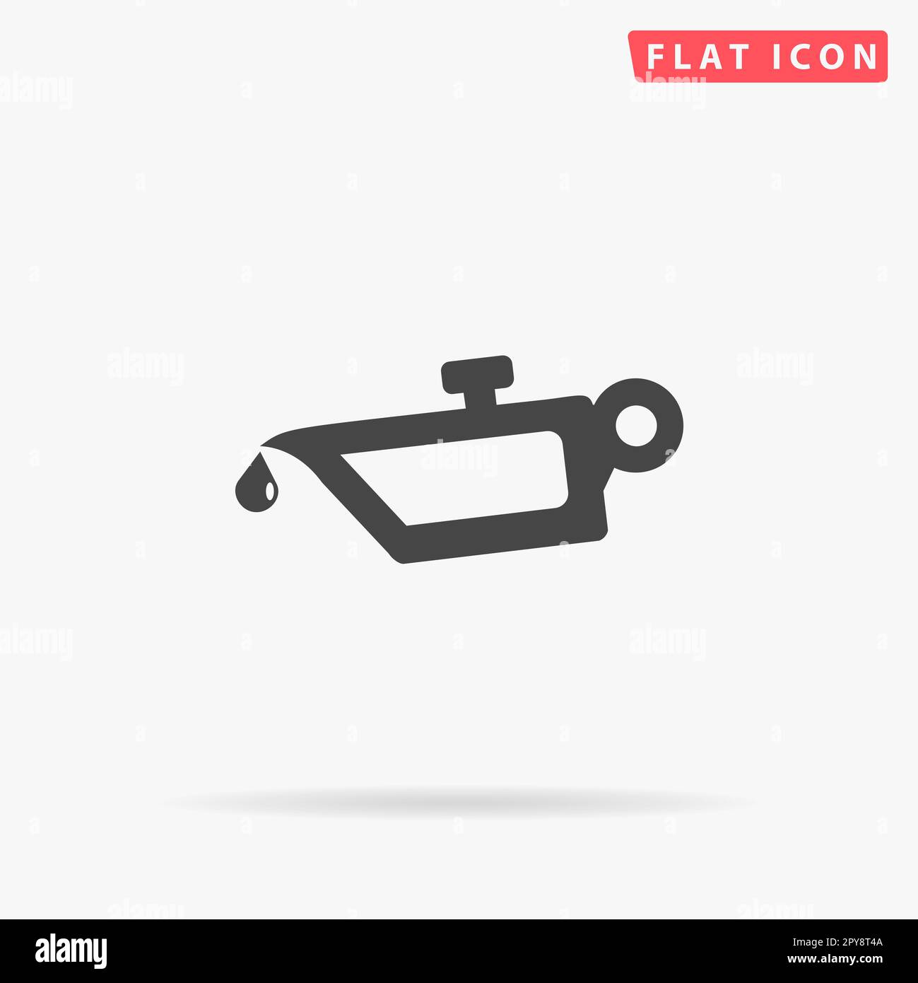 Simple engine oil. Simple flat black symbol with shadow on white ...