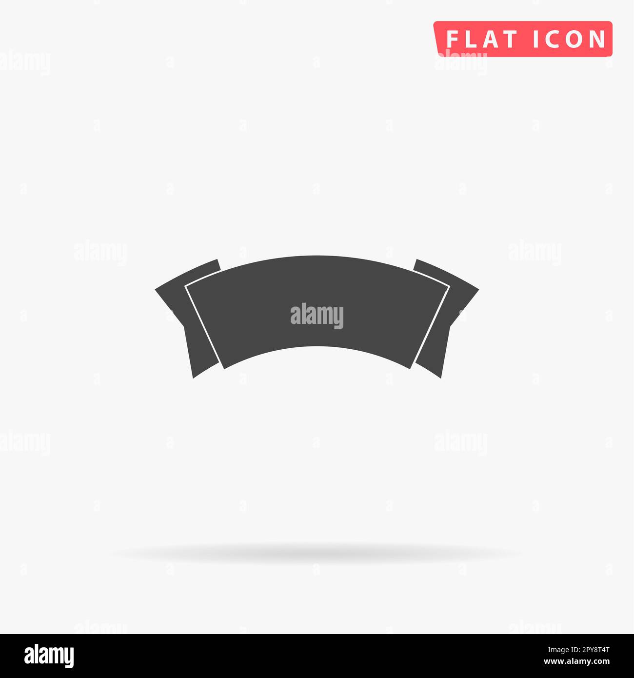Simple label. Simple flat black symbol with shadow on white background ...