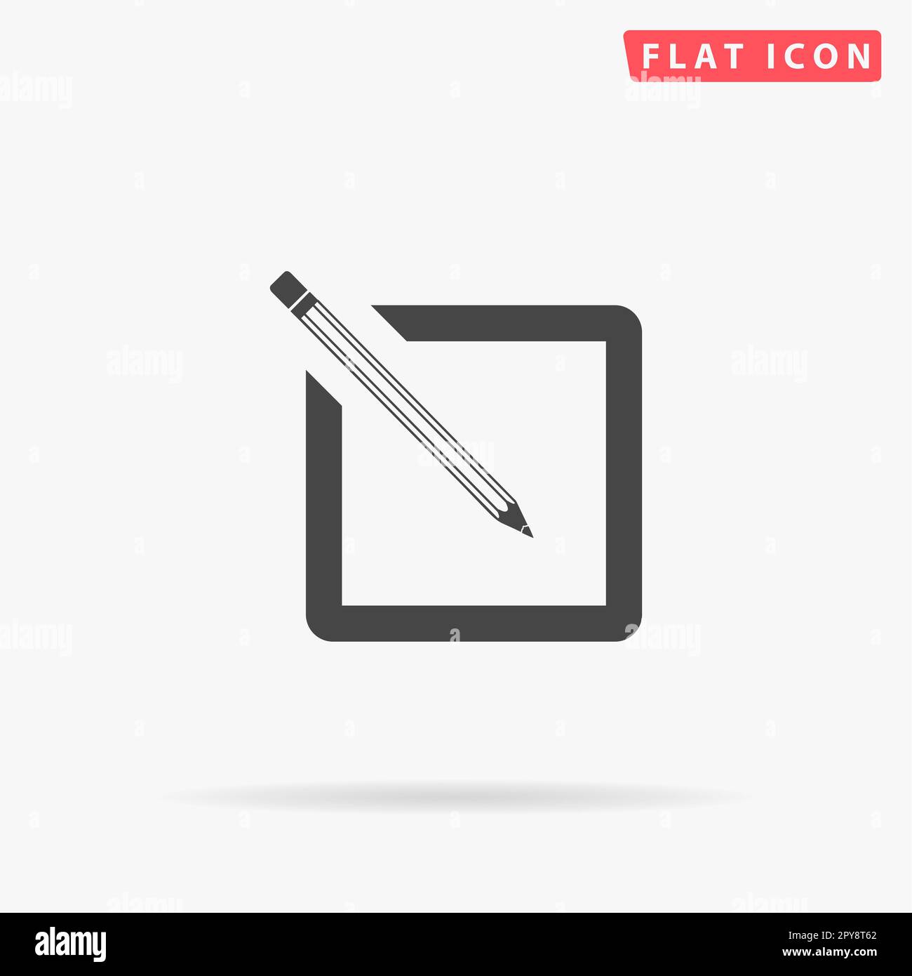 Simple registration. Simple flat black symbol with shadow on white ...