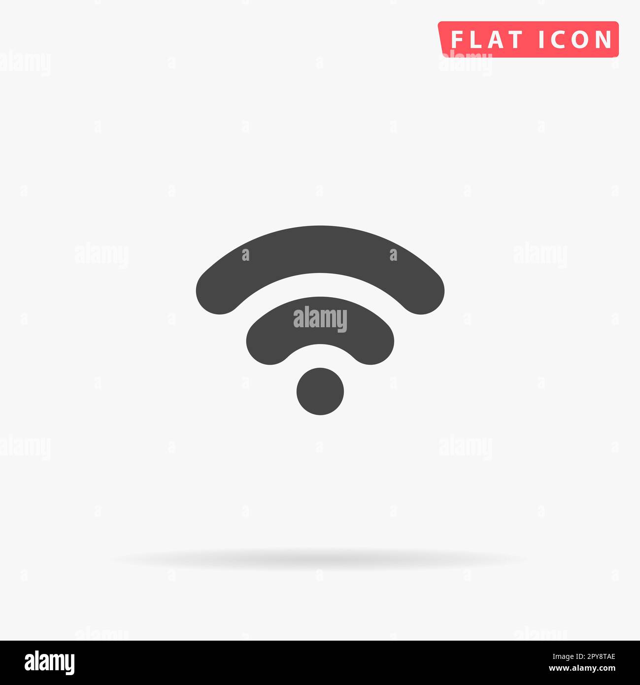 Simple Wifi network symbol. Simple flat black symbol with shadow on ...