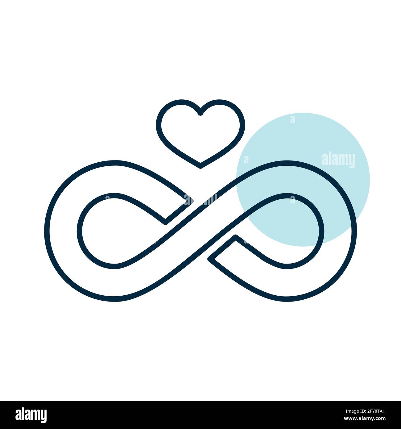 Infinity sign and heart symbol of eternal love isolated icon. Vector ...