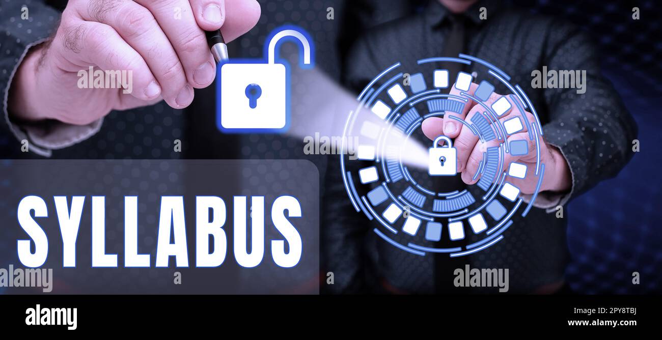 Sign Displaying Syllabus Internet Concept A Summary Outline Of A Discourse Treatise Or Of