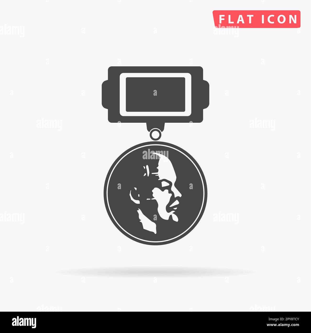 Soviet military Lenin order. Simple flat black symbol with shadow on ...