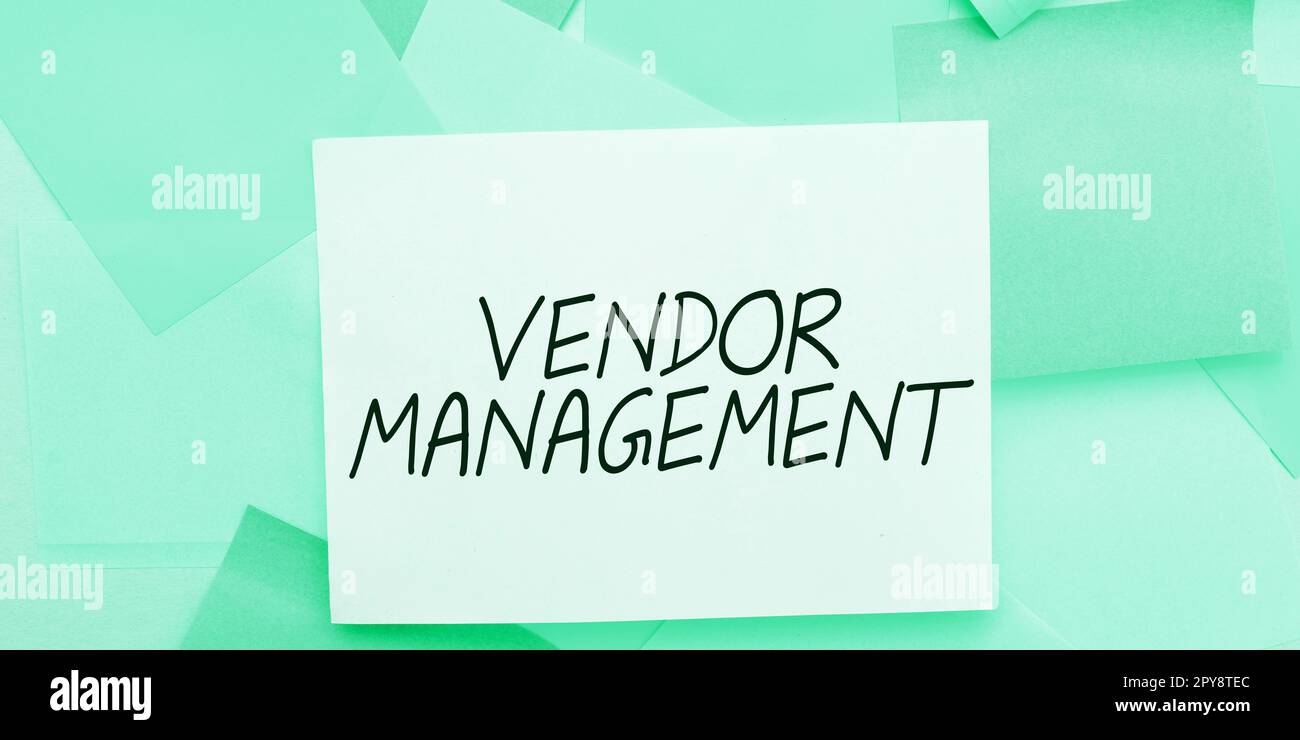 Hand writing sign Vendor Management. Business concept activities ...