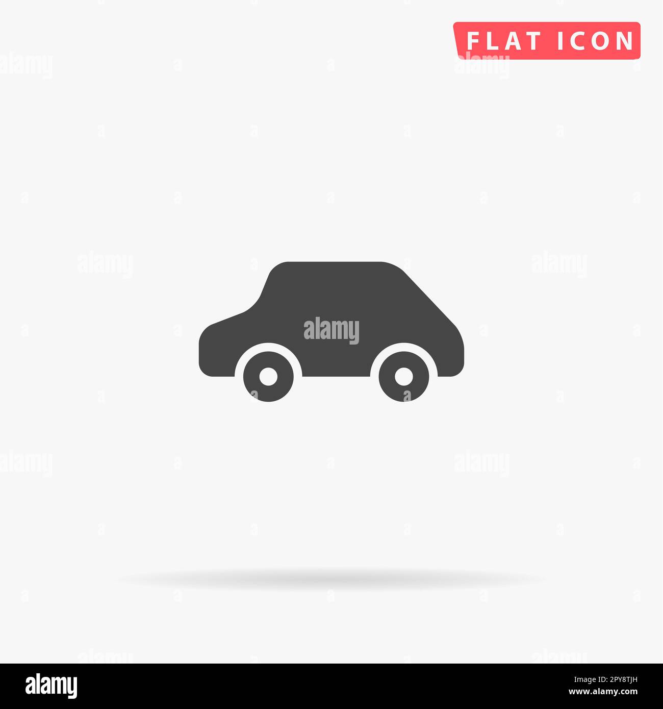 Toy Car logo template. Simple flat black symbol with shadow on white ...