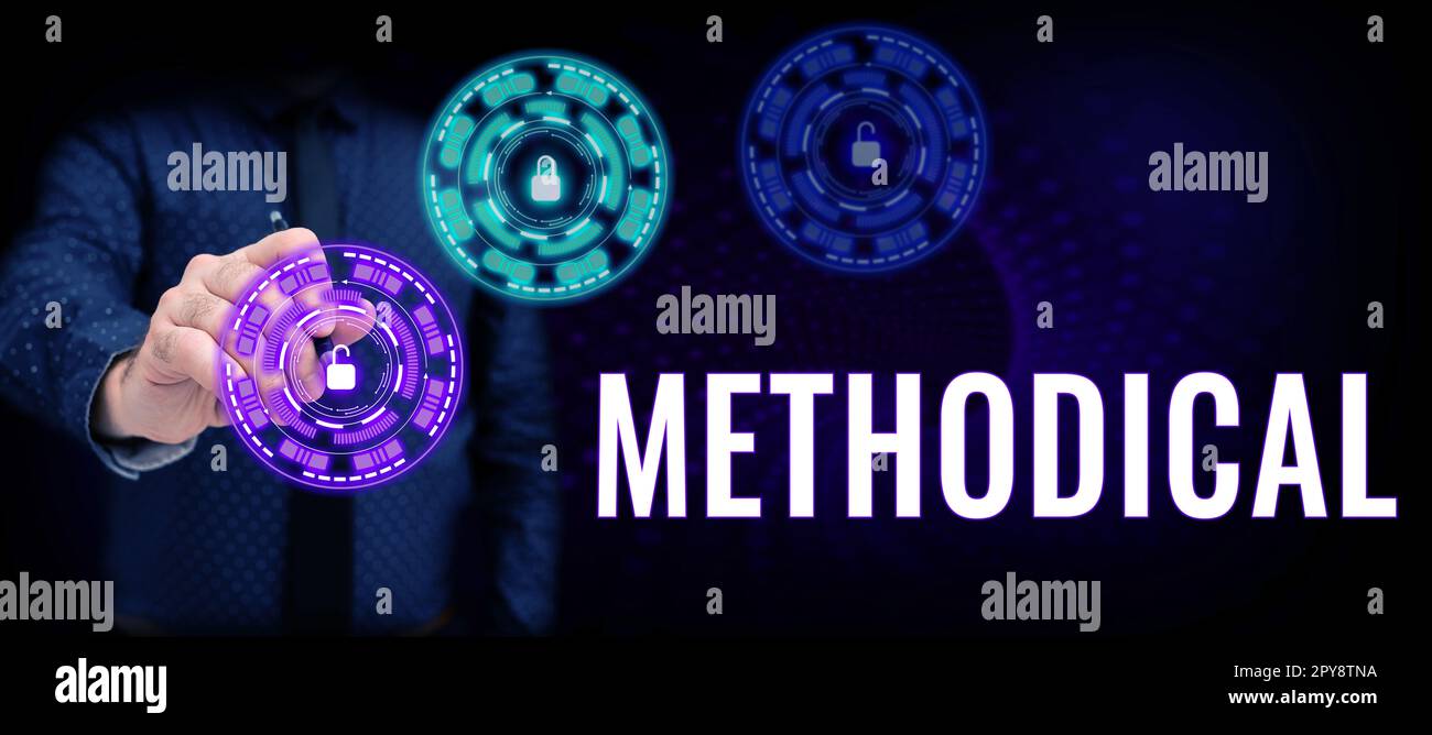 Sign displaying Methodical. Business showcase System of Methods used in ...